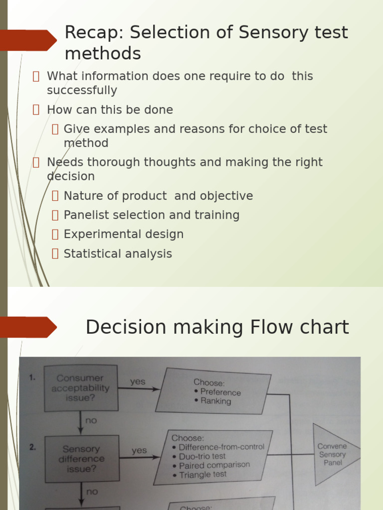 Sensory Test Methods and Panelist Selection | PDF | Senses | Stimulus ...