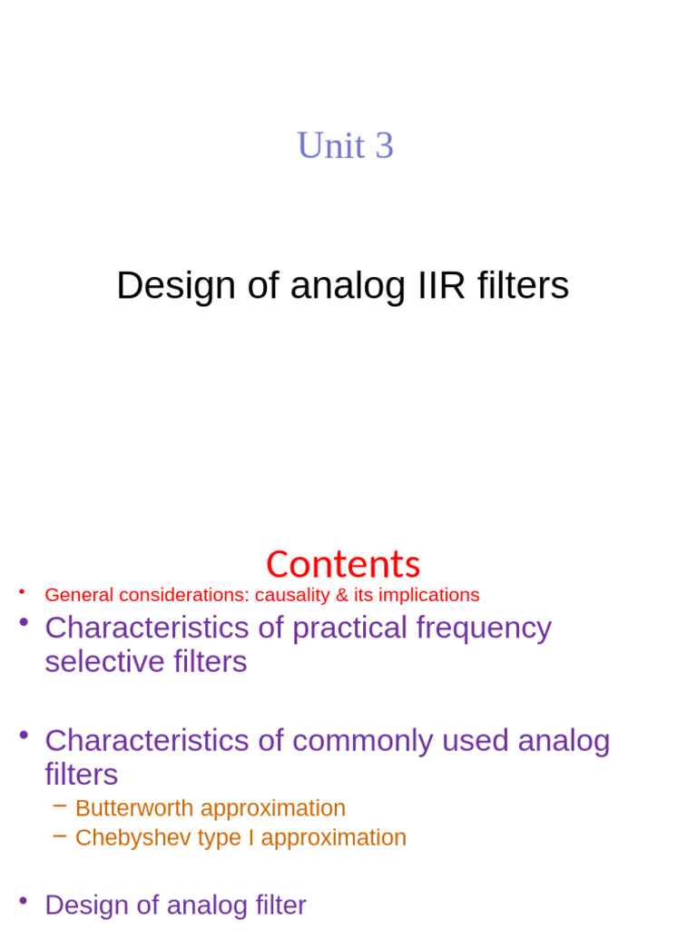 Design of Analog IIR Filters | PDF | Signal Processing | Telecommunications Engineering