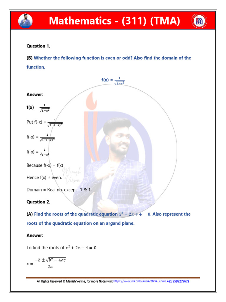 Maths (311) TMA | PDF | Mathematical Concepts | Mathematical Objects