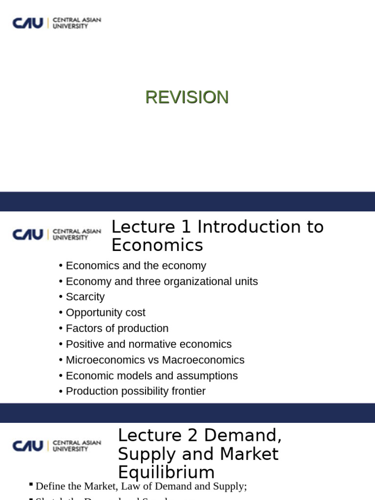 Economics Lectures: Demand, Supply, and Elasticity | PDF | Supply And ...
