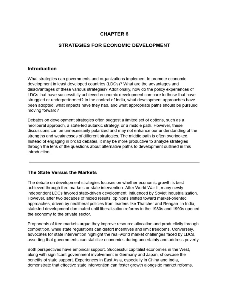 ASSIGNMENT_CHAPTER 6 (STRATEGIES FOR ECONOMIC DEVELOPMENT) | PDF | Economic Growth | Macroeconomics