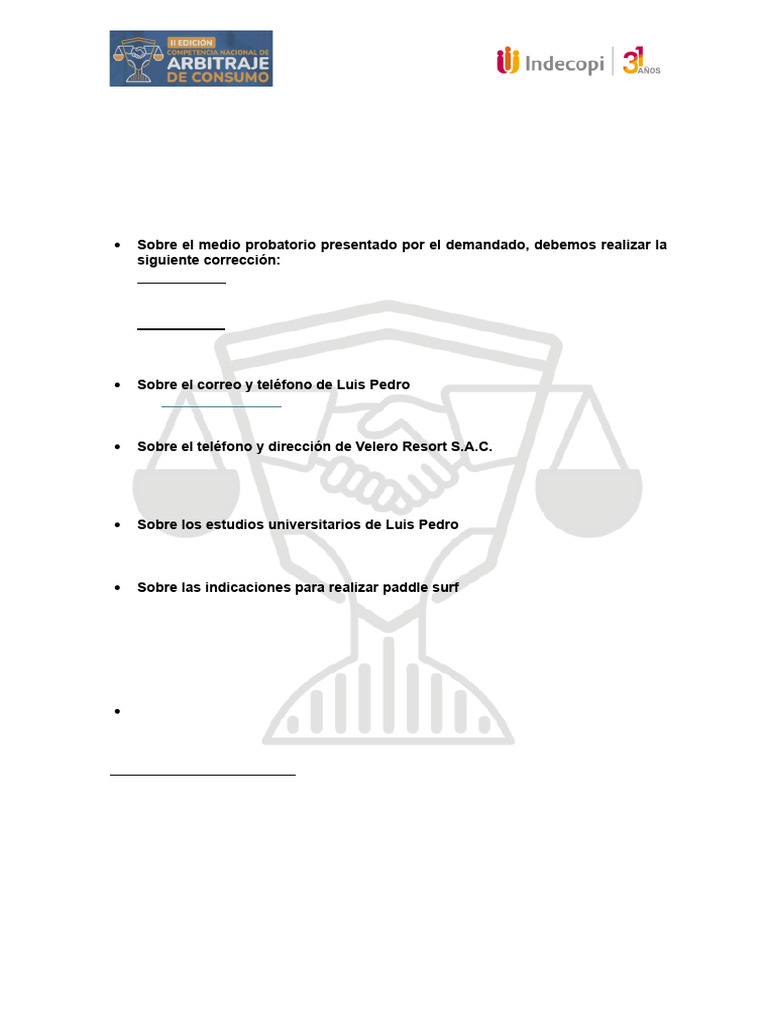 Aclaraciones - Caso Práctico | PDF | Hotel | Arbitraje