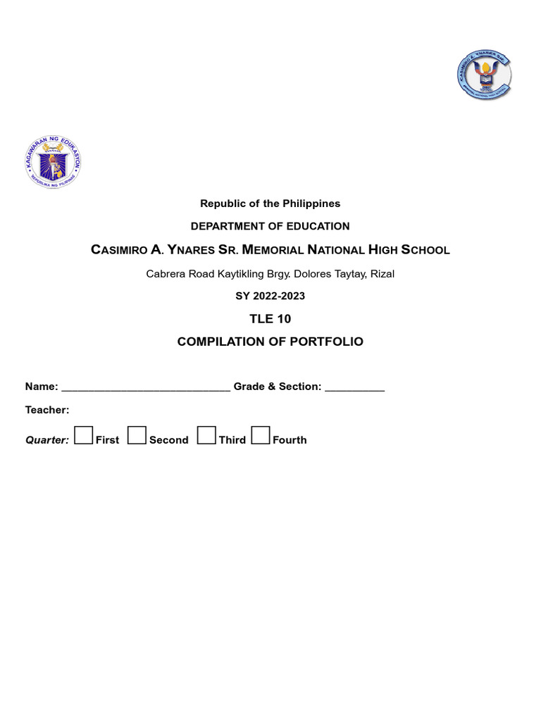 TLE PORTFOLIO TABLE OF CONTENTS - Docx - 20240929 - 075123 - 0000 | PDF