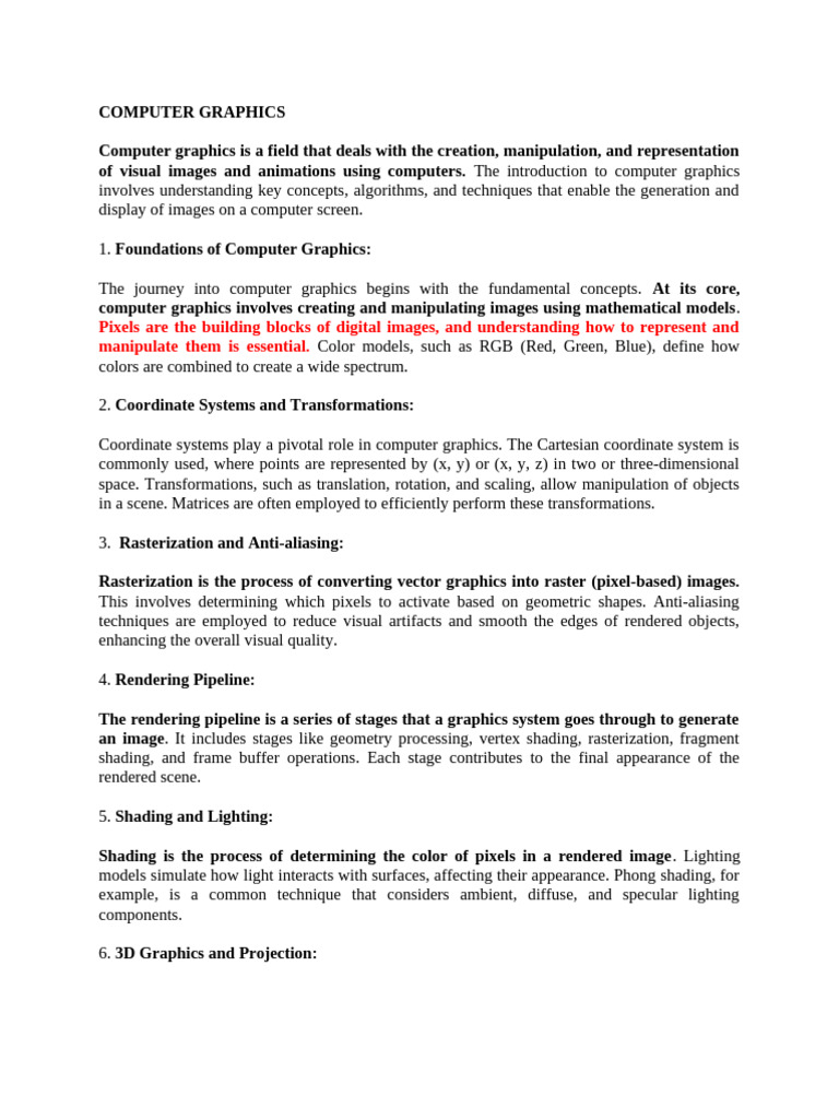 Computer Graphics & CAD Overview | PDF | Computer Graphics | 3 D ...
