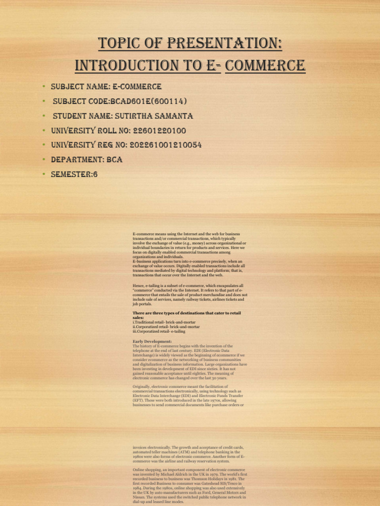 E-Commerce Basics for BCA Students | PDF | E Commerce | Online Shopping