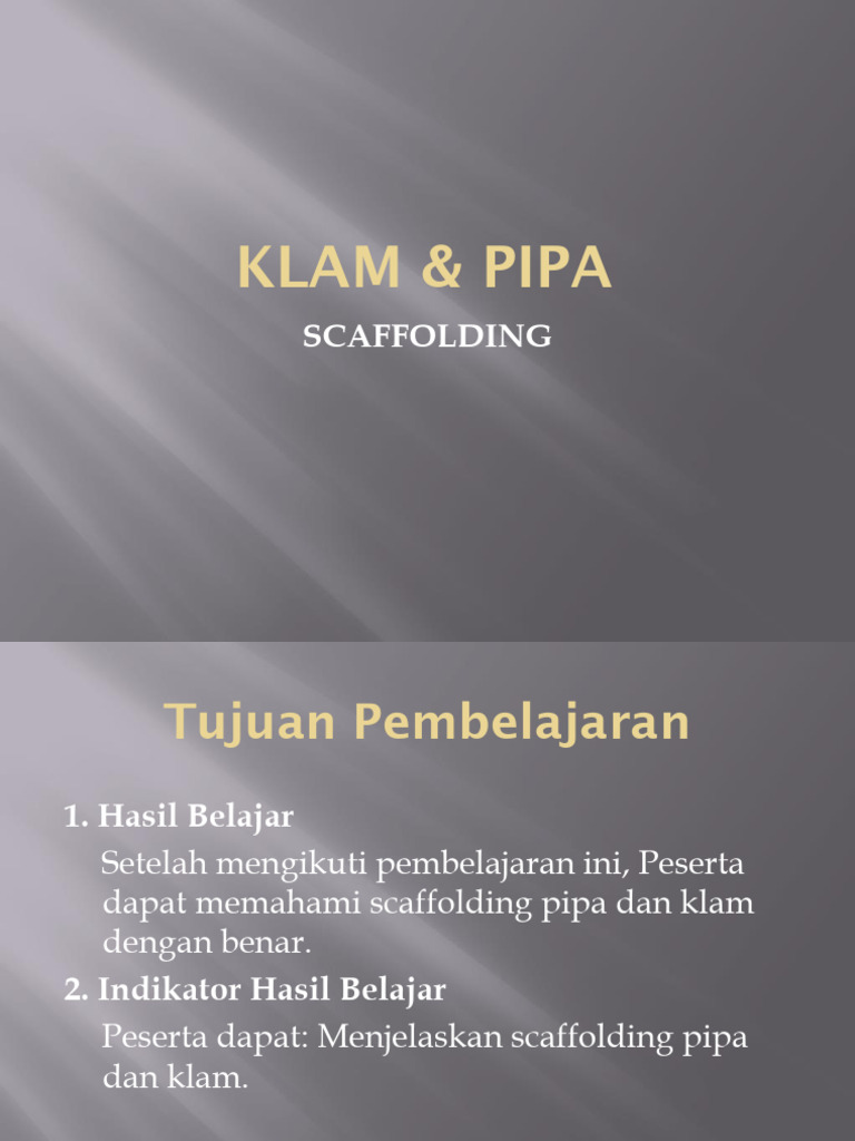 Scaffolding Pipa Dan Klam | PDF