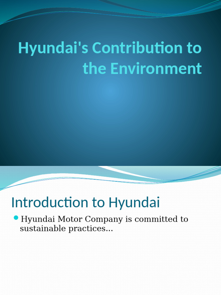 Hyundai's Sustainability Efforts | PDF