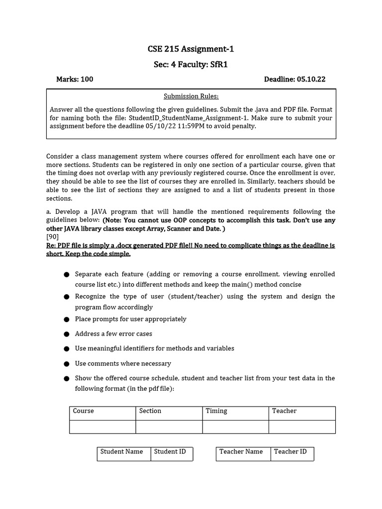 CSE215 SfR1 Assignment 1 | PDF | Technology & Engineering CSE215 SfR1 Assignment 1 | PDF | Technology & Engineering