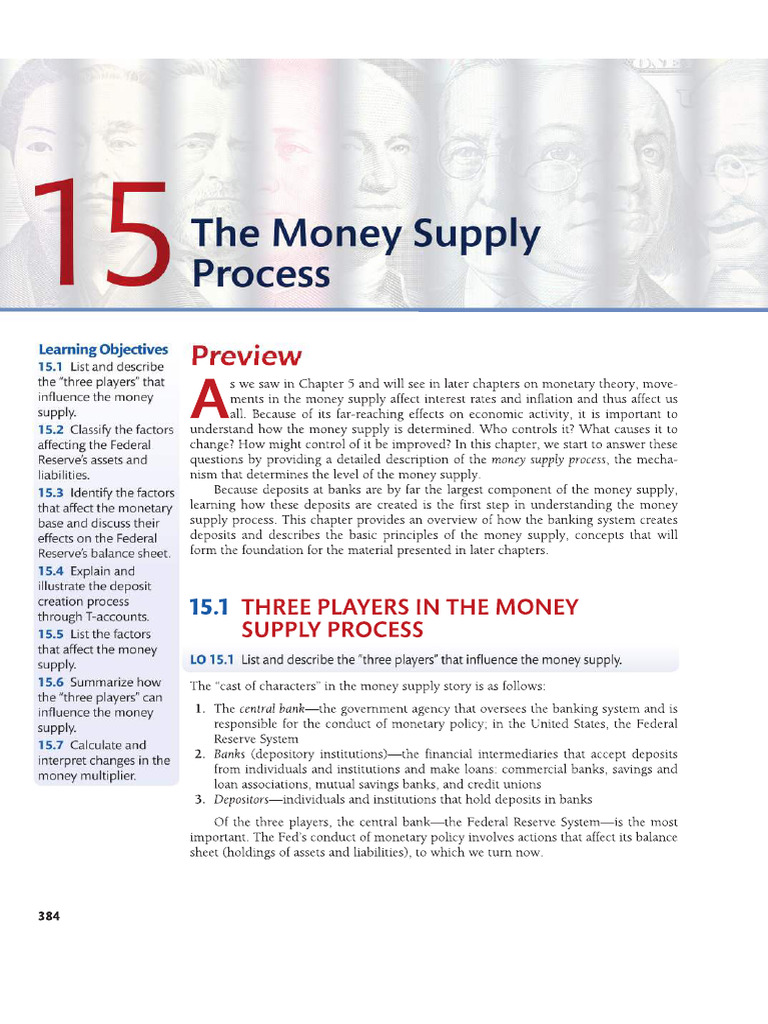 Chapter 15 The Money Supply Process | PDF