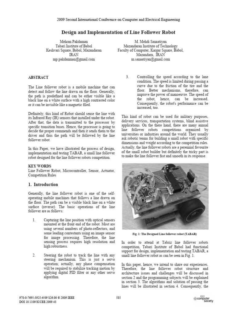 Design and Implementation of Line Follower Robot (RP) | PDF | Computer ...