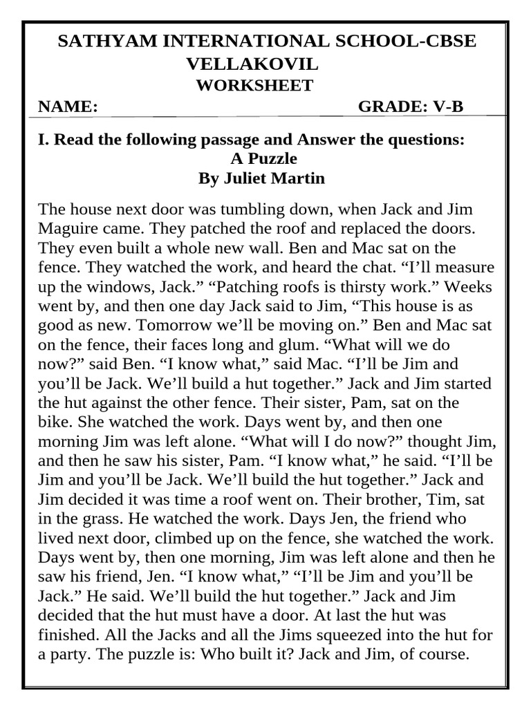 GRADE 5 - worksheet | PDF