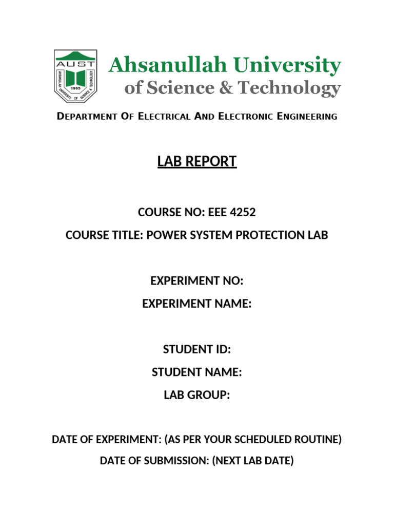 Eee 4252 Lab Report Template | PDF