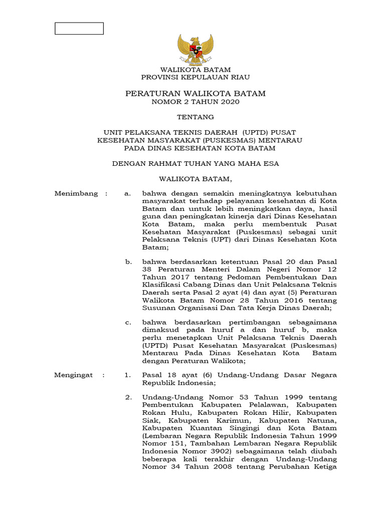 Perwako BTM 2020 No 2 | PDF