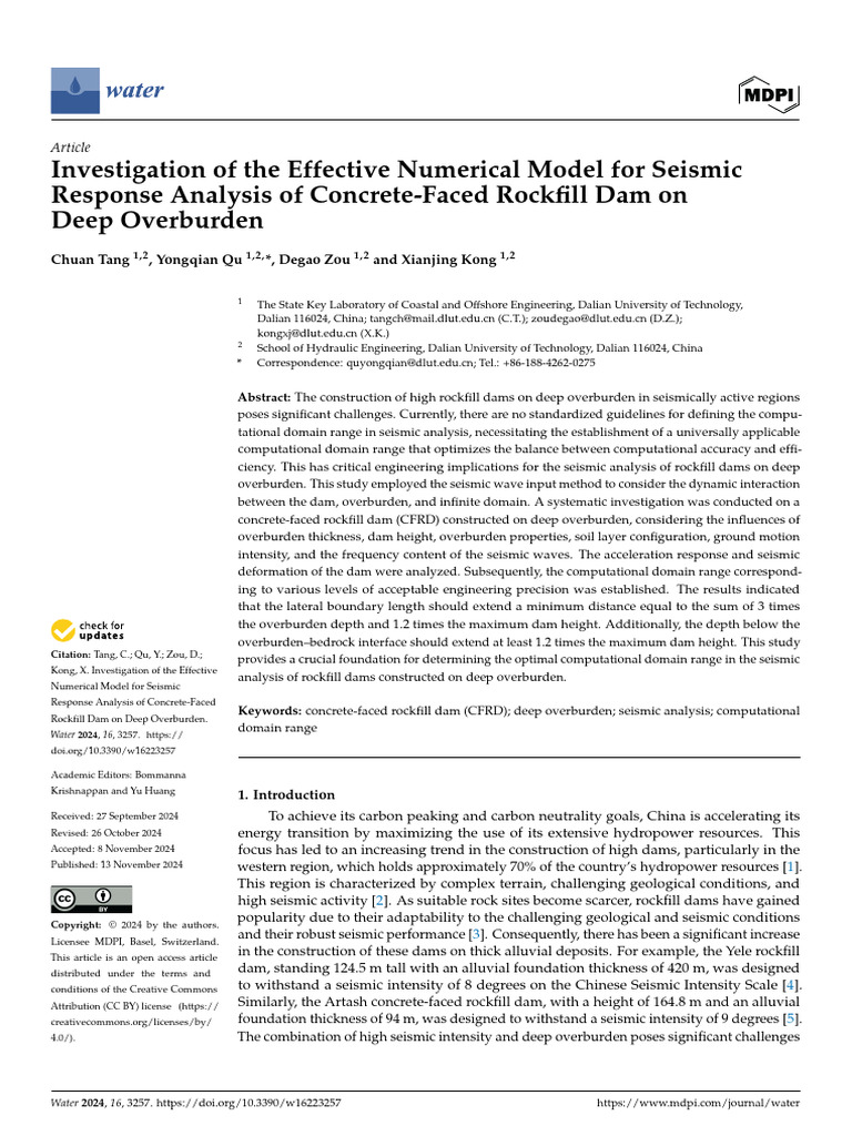 Investigation of the Effective Numerical Model for Seismic Response ... Investigation of the Effective Numerical Model for Seismic Response ...