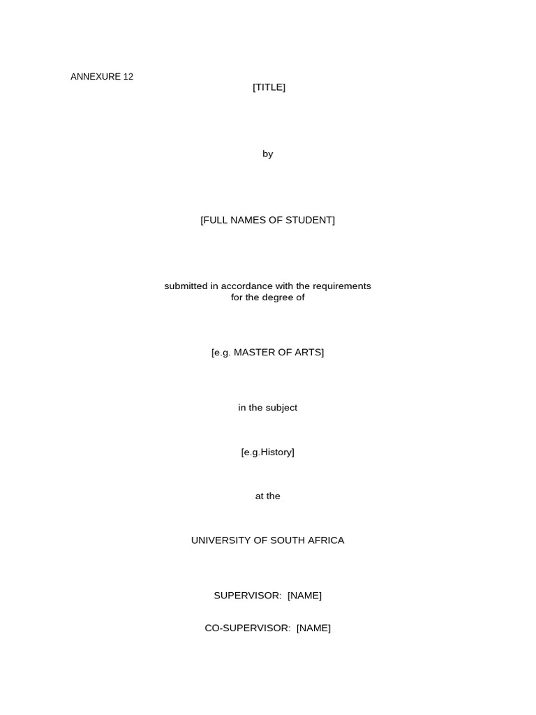 Unisa MD Title-page | PDF