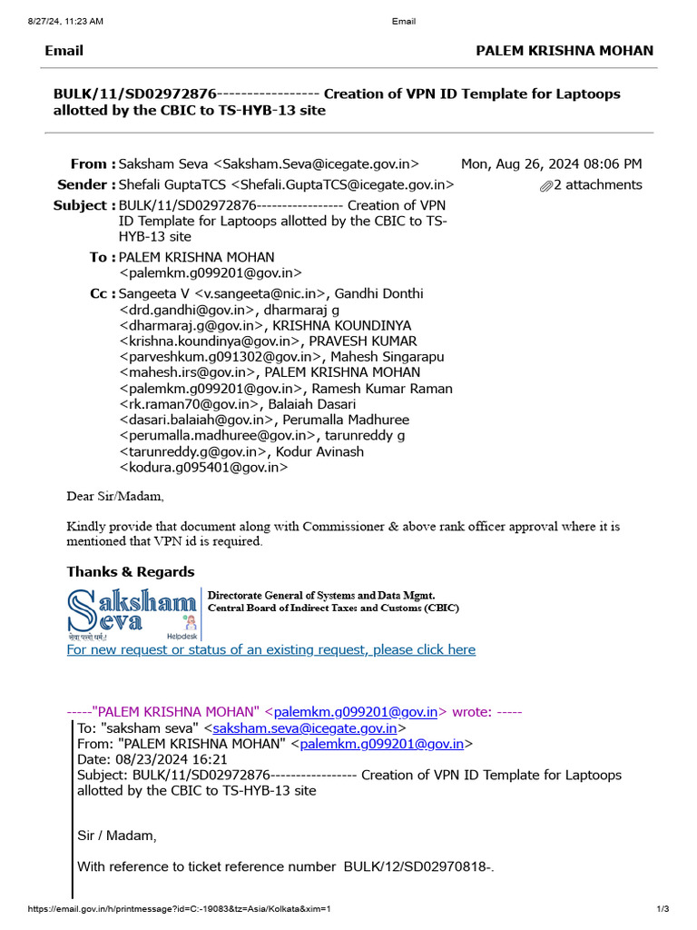 Required Letter Saksham | PDF