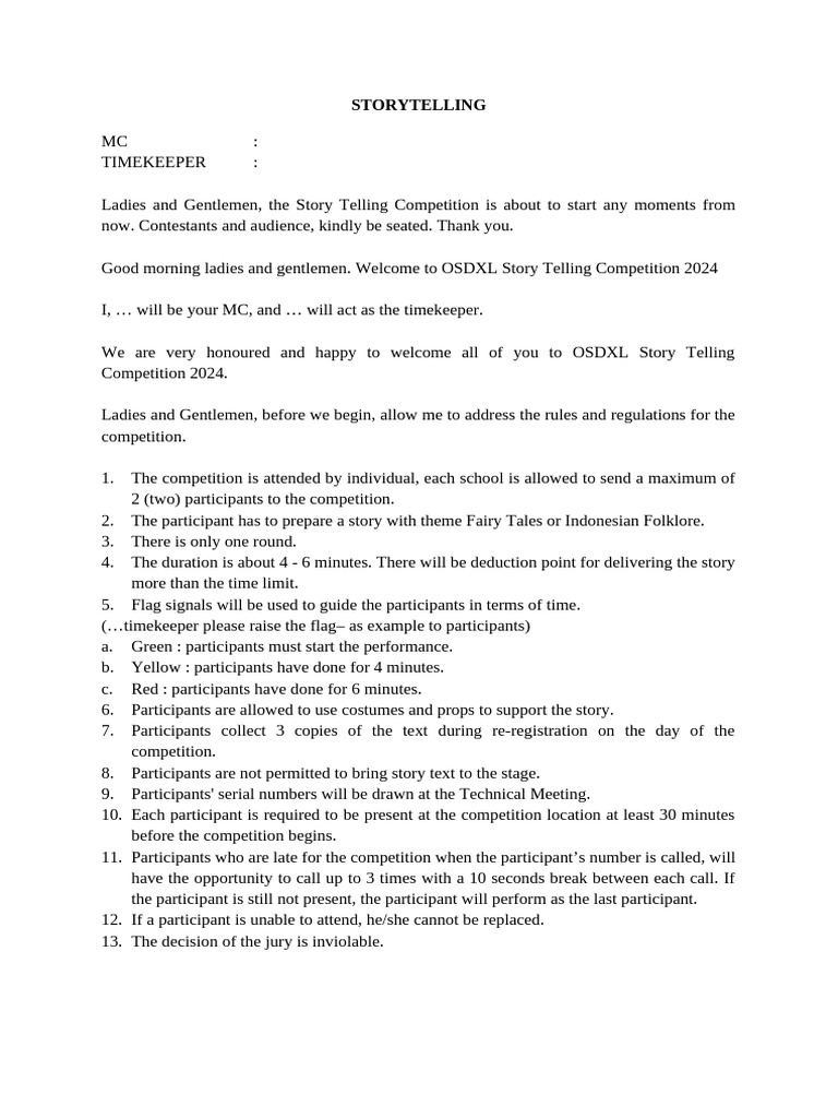 Teks MC Story Telling | PDF