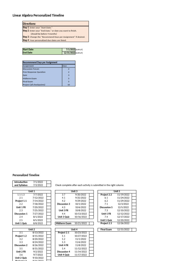 LIN Linear Algebra Timeline | PDF | Algebra | Mathematics