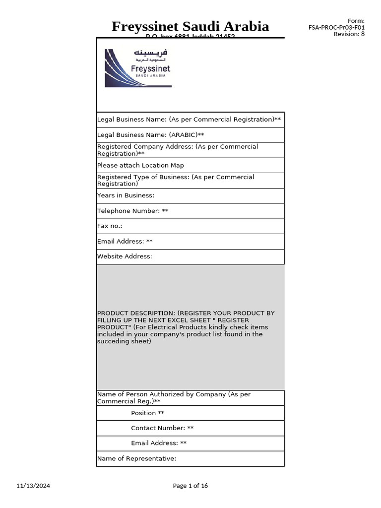 Vendor Information Form PR03 | PDF | Plumbing | Flooring