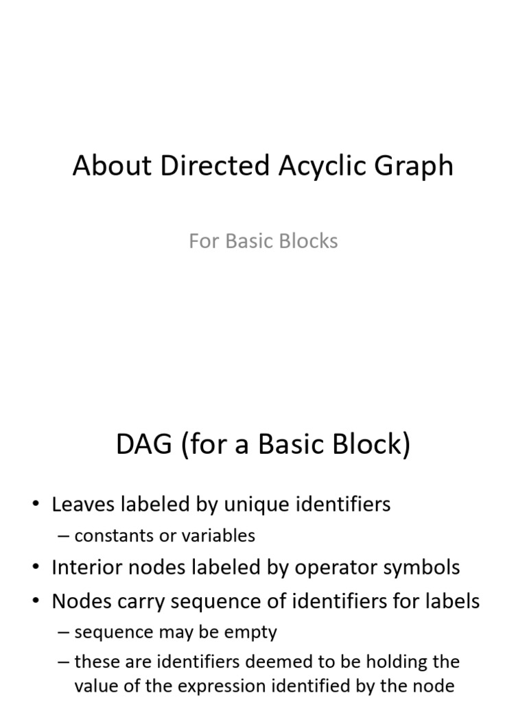 Dag for Basic Block | PDF | Combinatorics | Computer Programming Dag for Basic Block | PDF | Combinatorics | Computer Programming