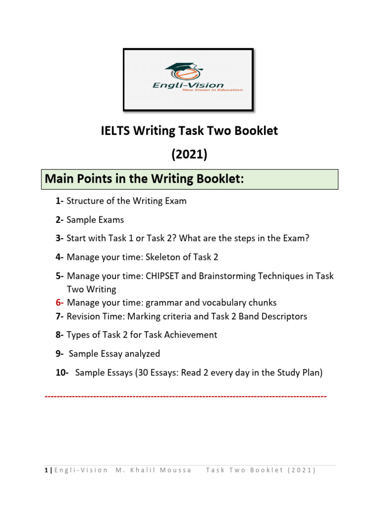 Writing Task Two Booklet (Essay Skeleton of Task 2) | PDF | Word | Essays