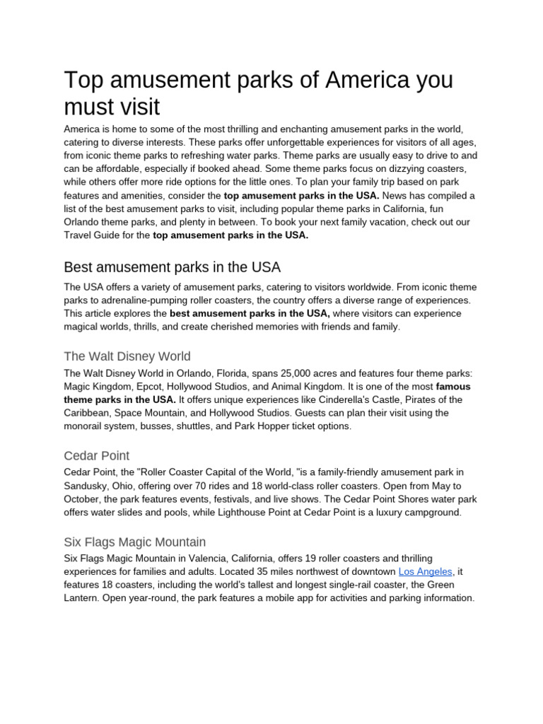 Sample 4 | PDF | Walt Disney World | Amusement Park