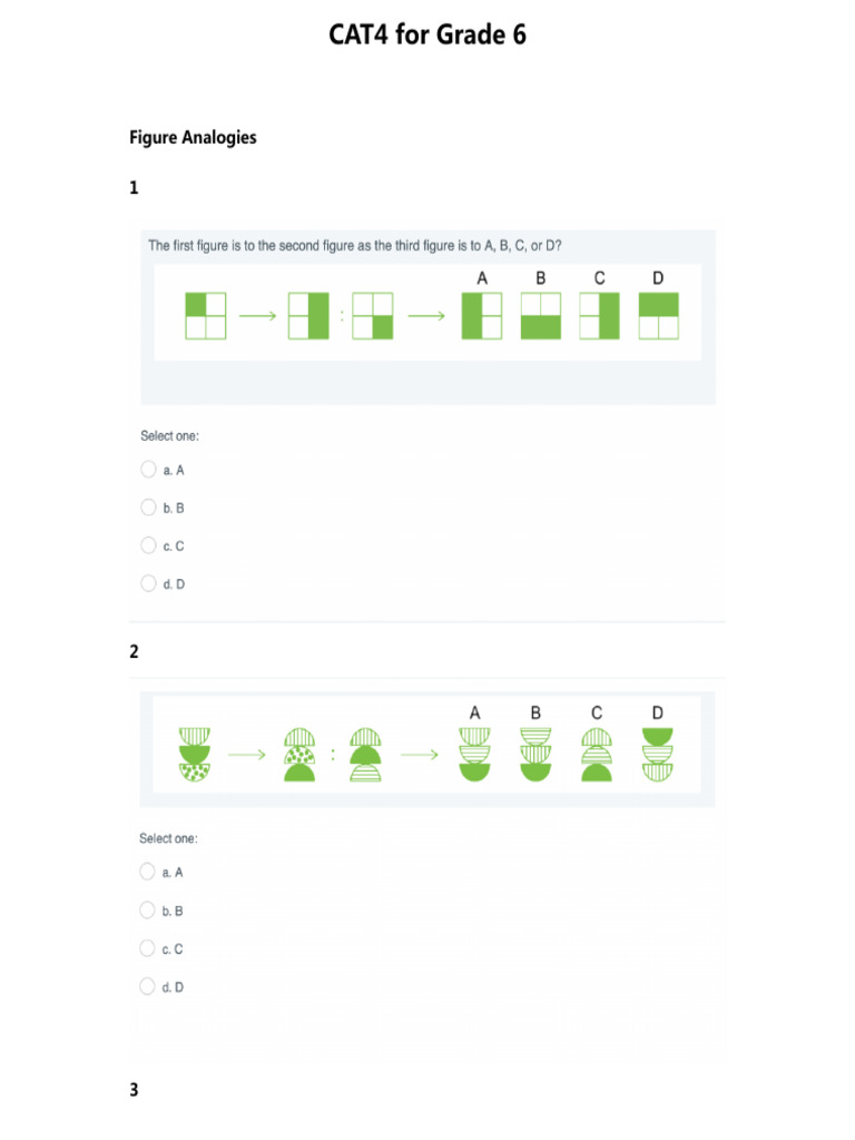 Do - CAT4 For G6-03-Figure Analogies | PDF