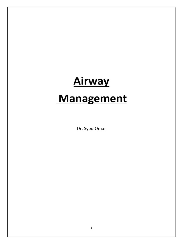 Airway Management | PDF | Larynx | Lung