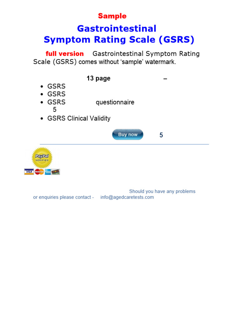 GERD Symptom Rating Scale Guide | PDF | Gastroesophageal Reflux Disease | Heartburn