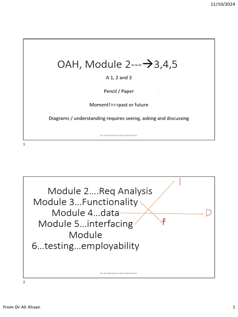 Microsoft PowerPoint - Module 2 and 3 OAH | PDF | Use Case | User ...