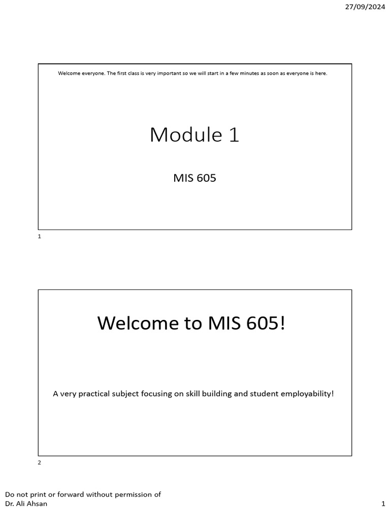 Microsoft PowerPoint - Module 1 | PDF | Computing | Business