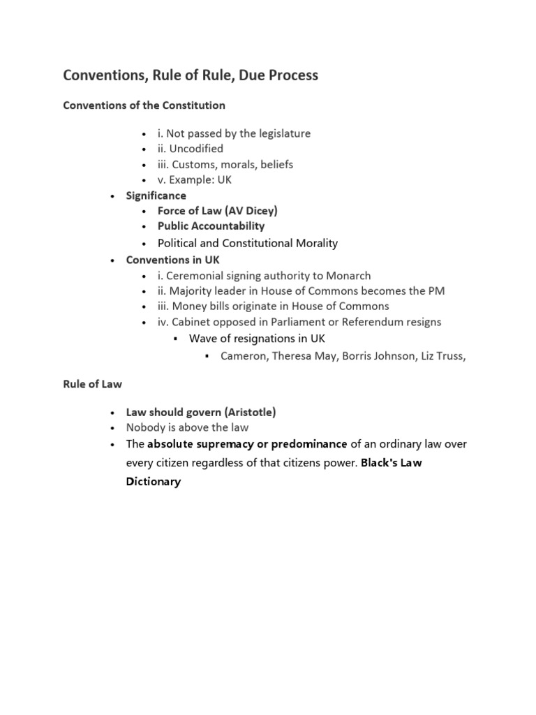 Conventions, Rule of Law, Due Process | PDF | Rule Of Law | Due Process