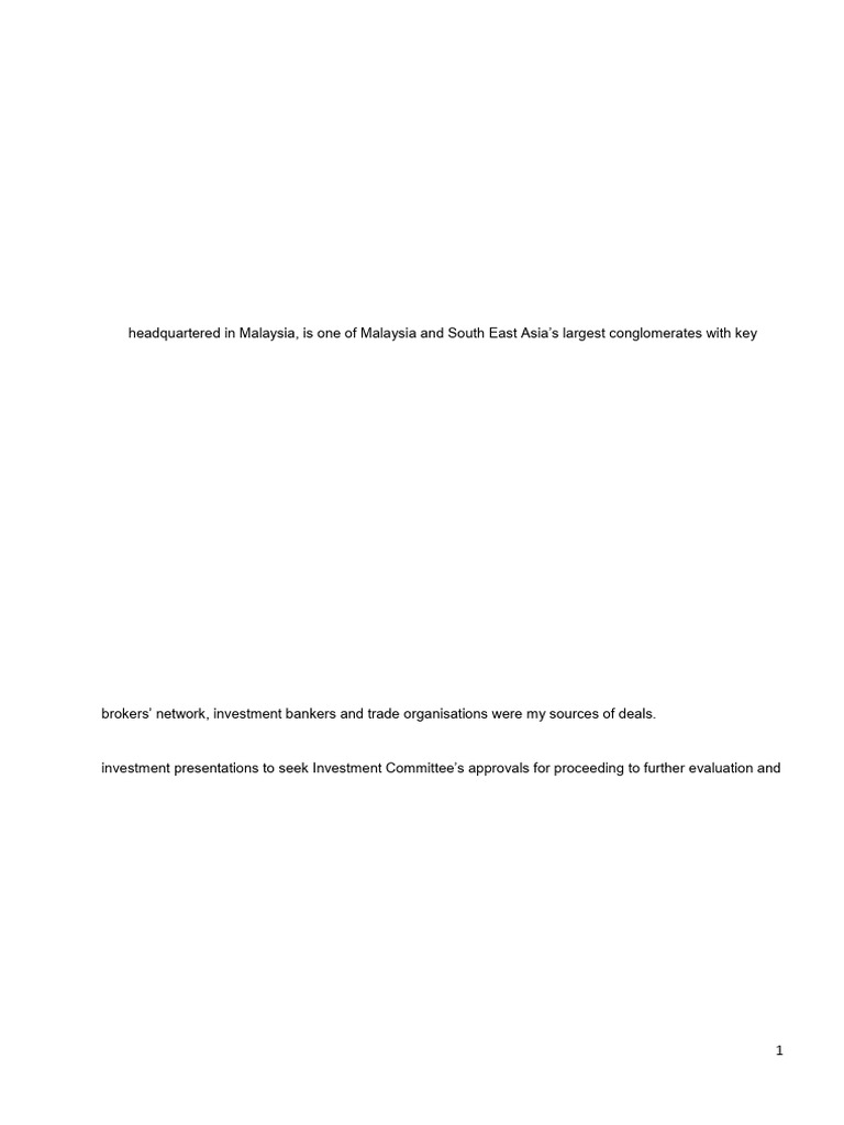 Sample Write Up FCMA | PDF | Mergers And Acquisitions | Investing