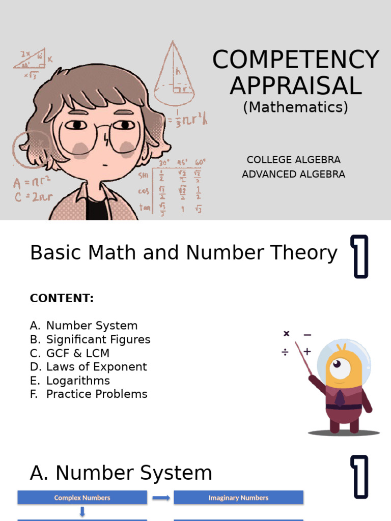 Mathematics Competency Appraisal Guide | PDF | Numbers | Quadratic Equation