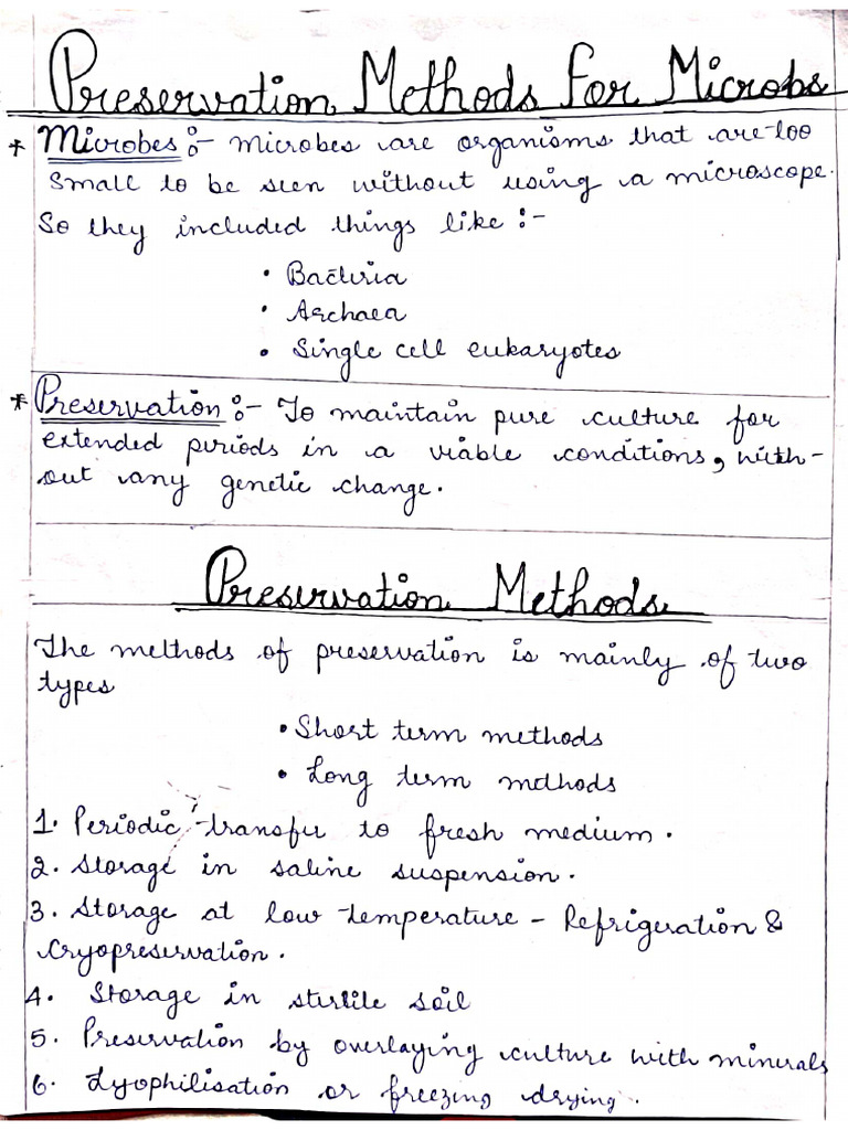 Preservation Methods For Microbes Pdf