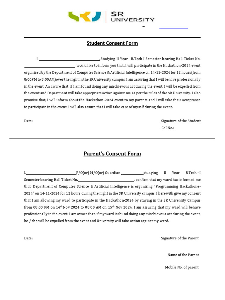 IIyear Student Consent Form @14.11.2024 | PDF | Intelligence ...