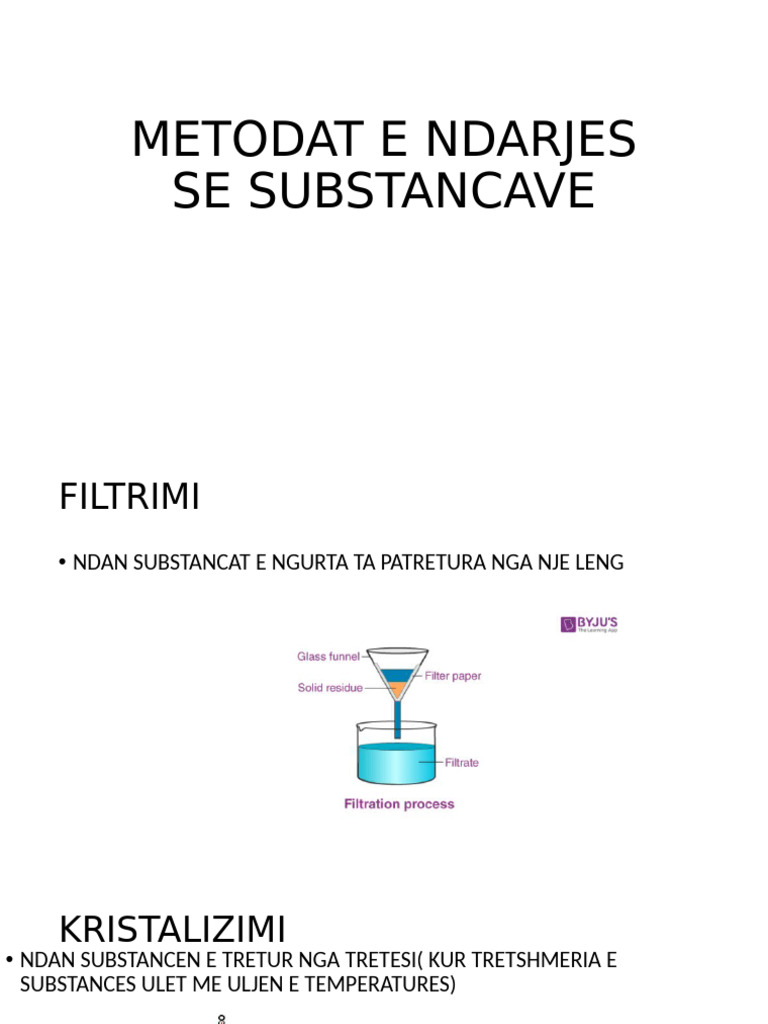 Metodat e Ndarjes Se Substancave | PDF