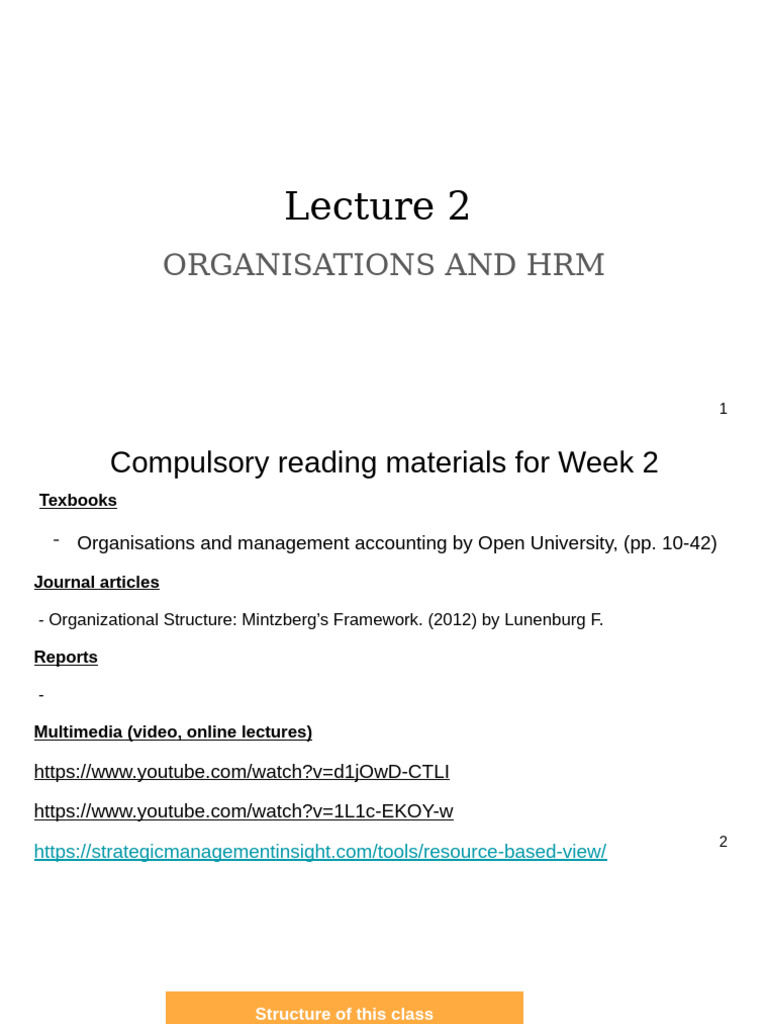 02 HRM Organisation | PDF | System | Systems Theory