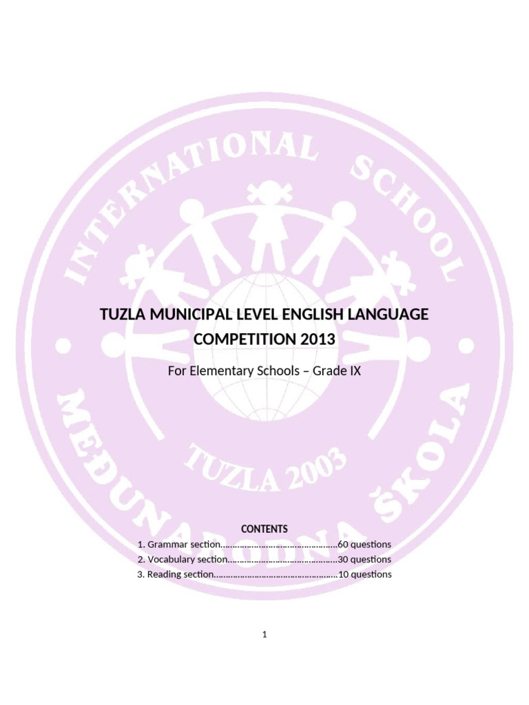 45 Test Ix Municipal English Language Competition | PDF | Home & Garden