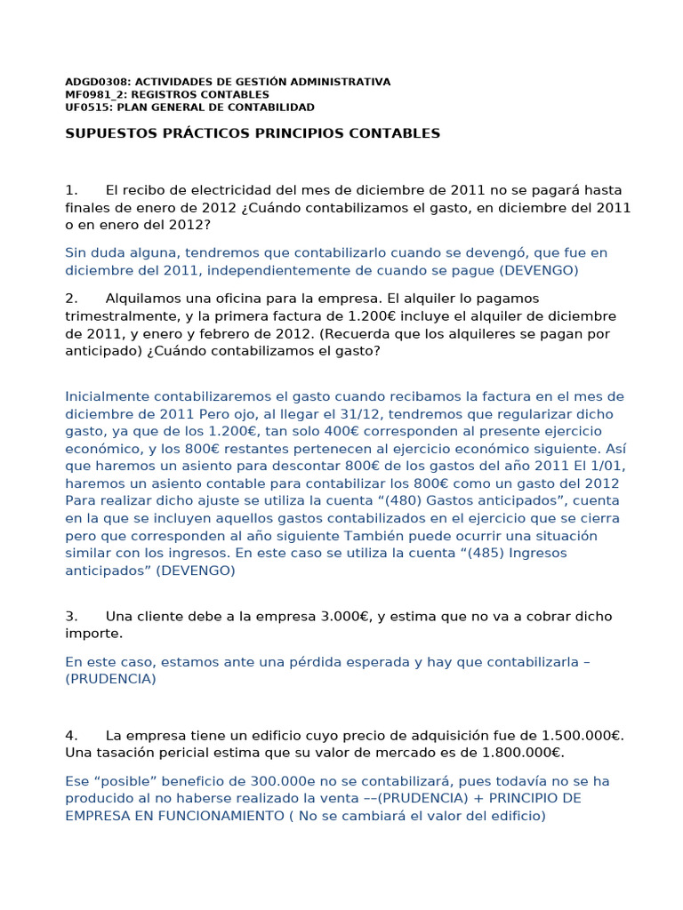 Ejercicios Principios Contables Resueltos | PDF | Contabilidad | Business