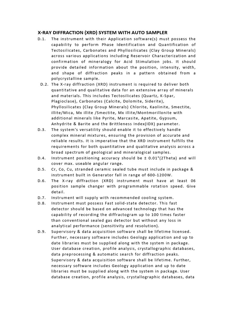 X-Ray Diffraction (XRD) System With Auto Sampler | PDF | Minerals | X ...