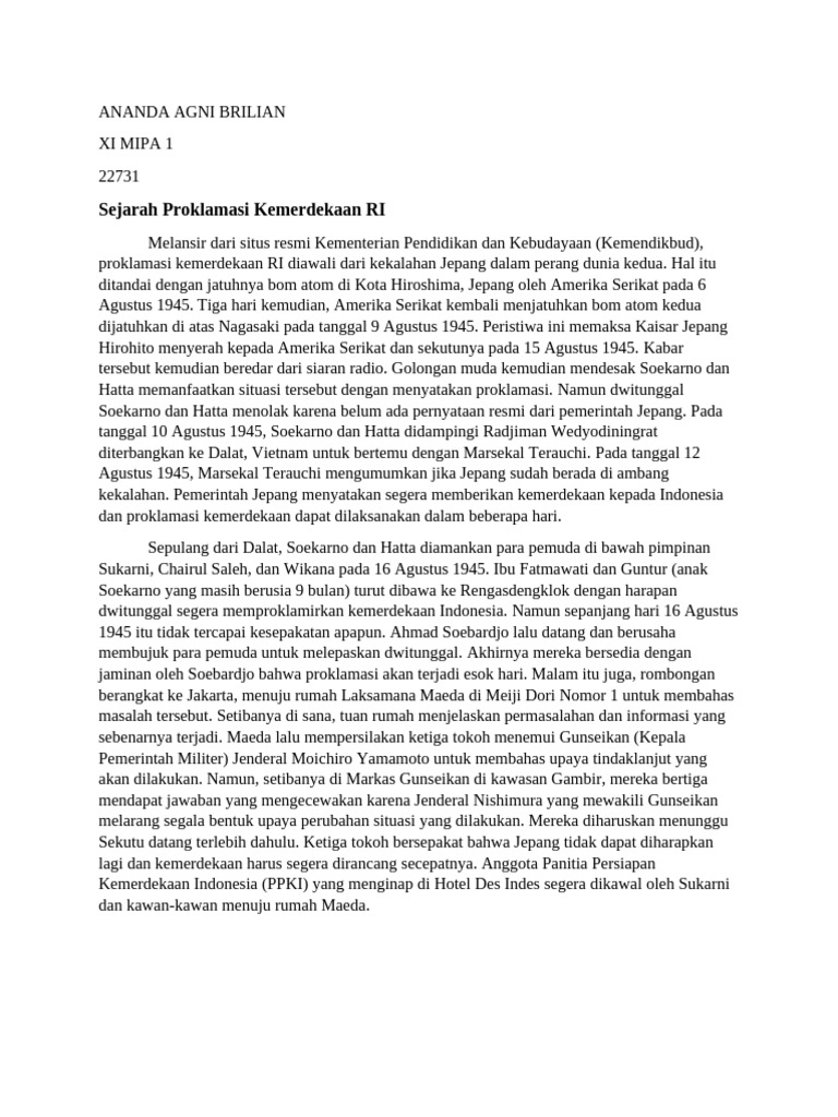 Ananda Agni Brilian Sejarah | PDF