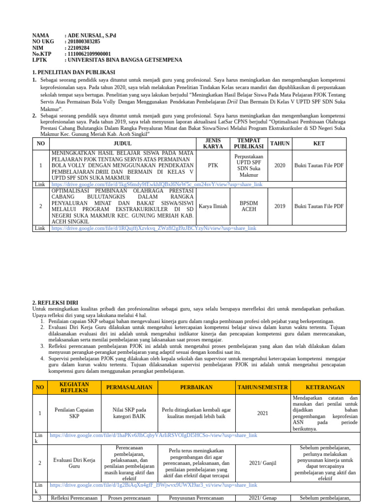 Borang Portofolio Ukin | PDF