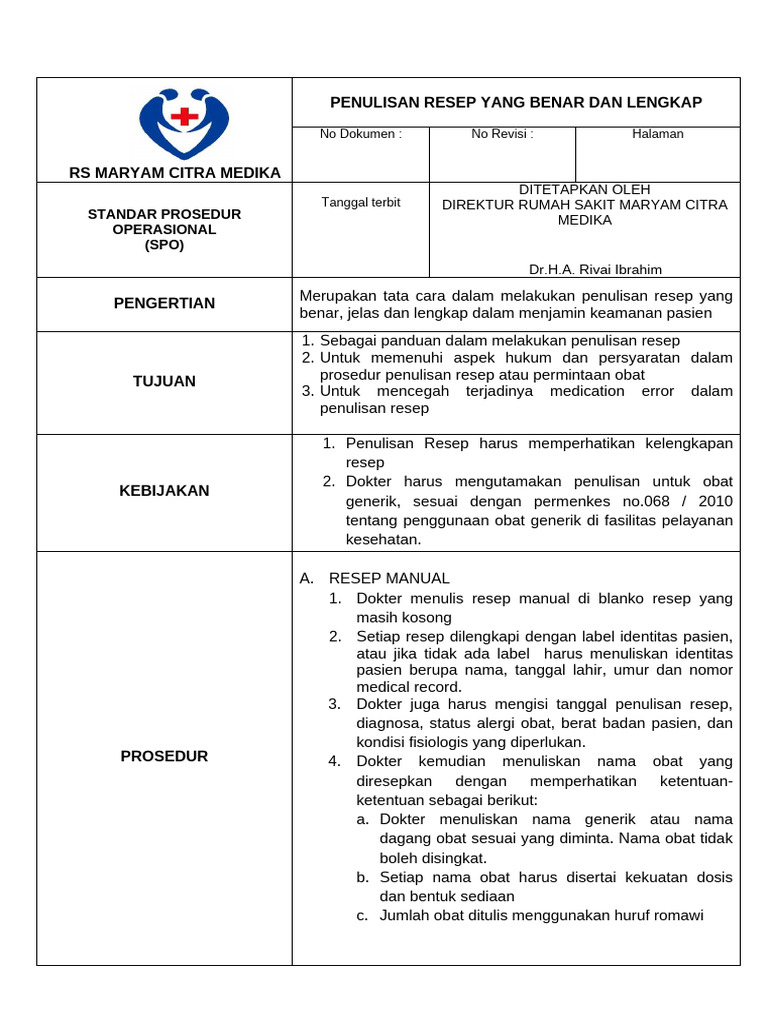 Penulisan Resep Yang Benar Dan Lengkap | PDF | Pengembangan Diri | Sains & Matematika