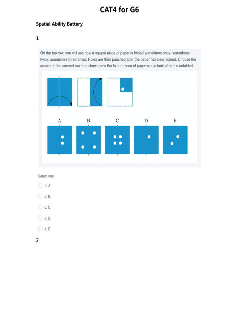 Do - CAT4 For G6-08-Spatial Ability Battery | PDF