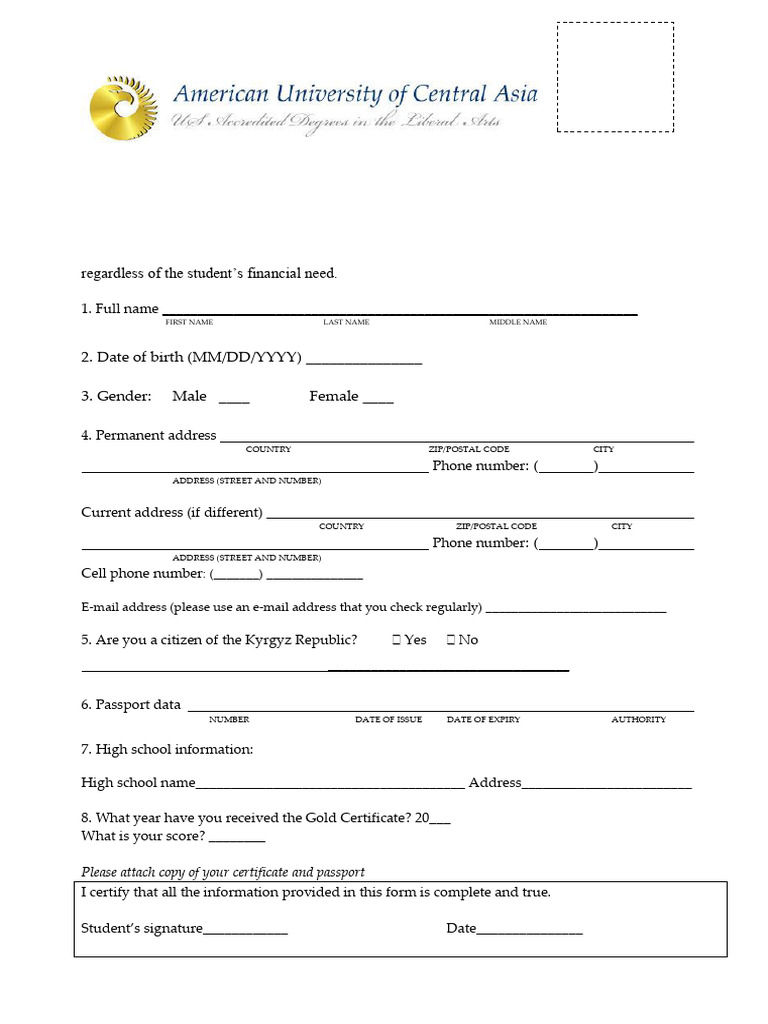 ORT Gold Certifiacte Application | PDF