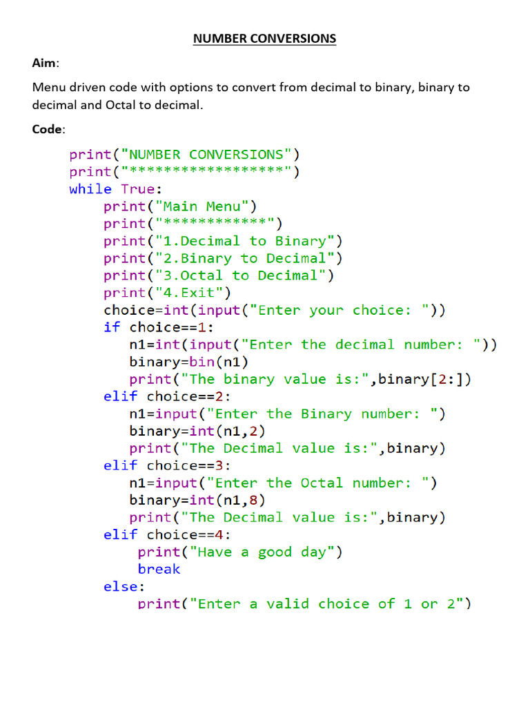 10 Number Conversions | PDF