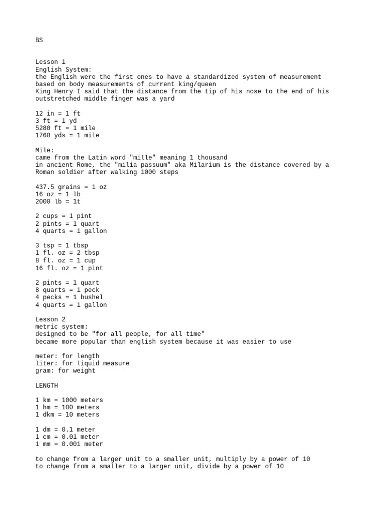 English vs Metric Measurement Systems | PDF | Gallon | Litre