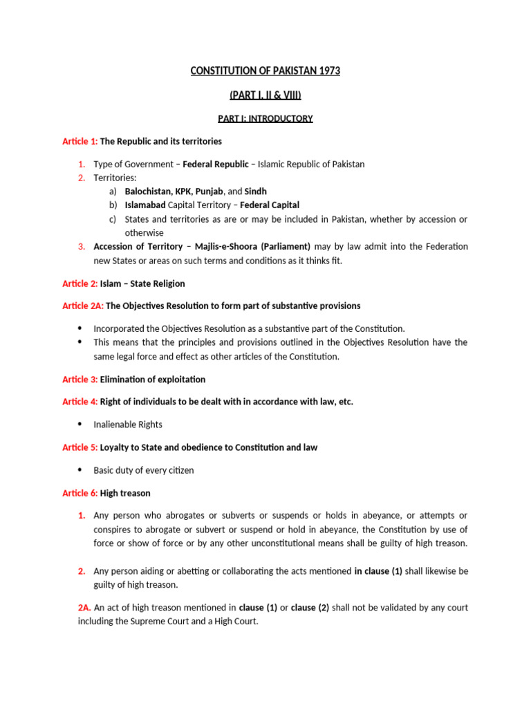 Overview of Pakistan's 1973 Constitution | PDF | Parliament Of Pakistan ...