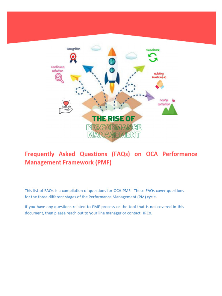 OCA PMF FAQs: Performance Management Guide | PDF | Goal | Employment